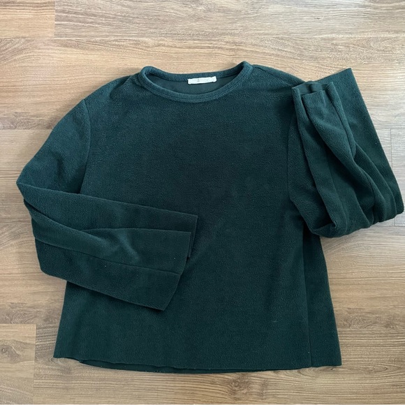 Zara | Sweaters | Zara Dark Green Sweater Top With Wide Arms | Poshmark